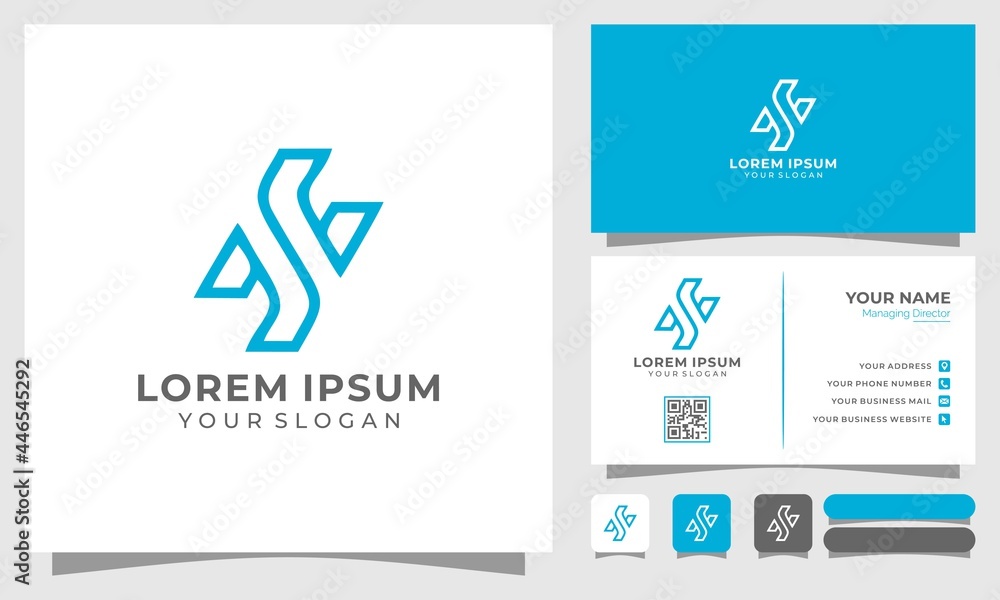 Alphabet letters Initials Monogram logo SN, NS, S and N logo Premium ...