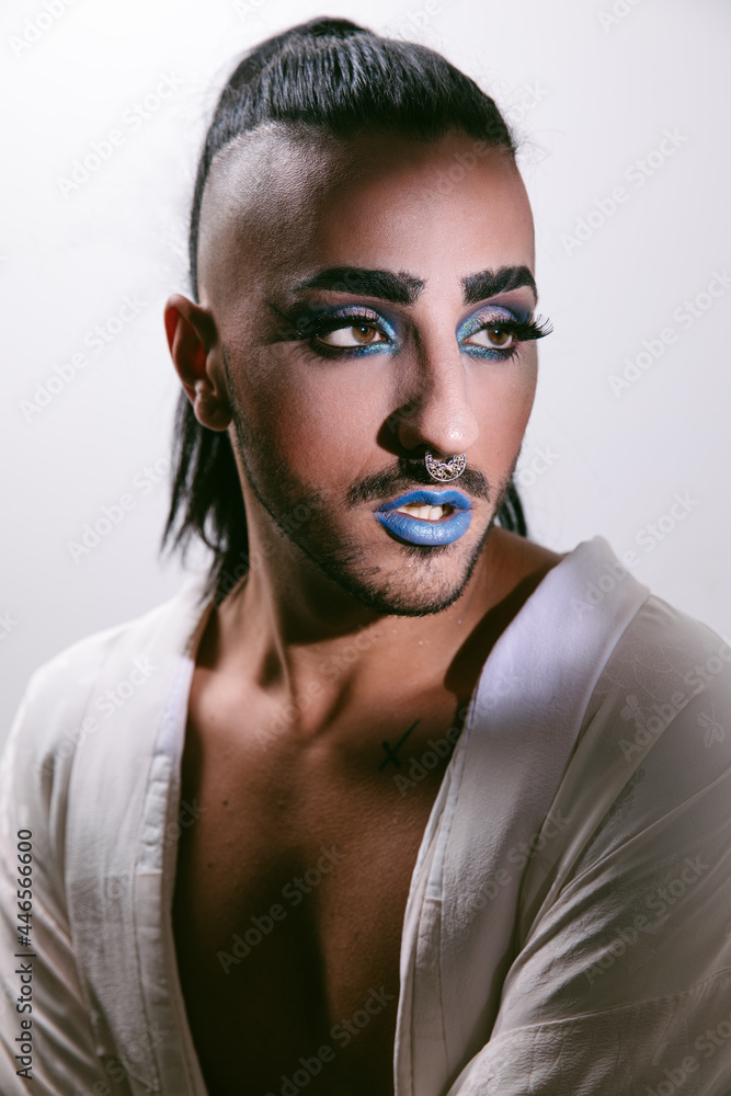Stylish transgender woman posing at studio Stock Photo | Adobe Stock