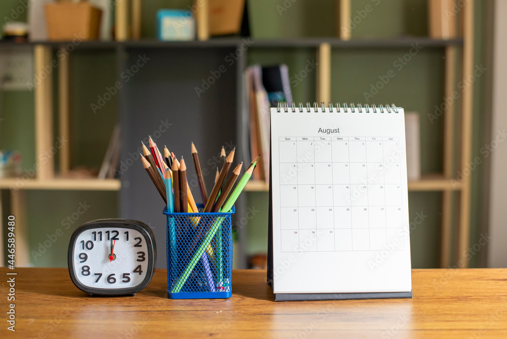 2021 Calendar desk place on table. Desktop Calender for Planner to plan ...
