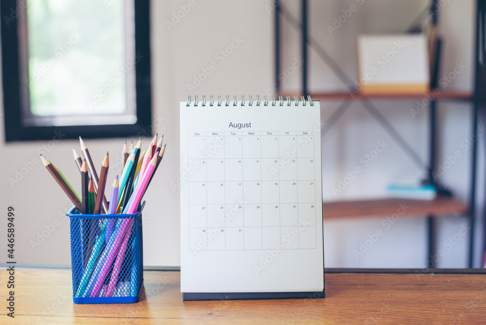 2021 Calendar desk place on table. Desktop Calender for Planner to plan ...