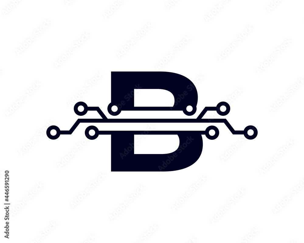 Tech Letter B Logo. Futuristic Vector Logo Template Geometric Shape ...