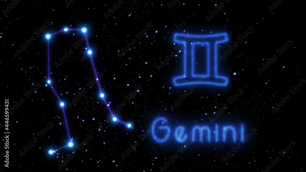 The zodiac sign Gemini is a constellation of bright stars connected by ...