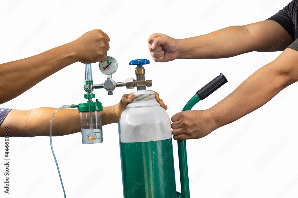 Covid-19 crisis, oxygen shortage cylinder Stock Photo | Adobe Stock
