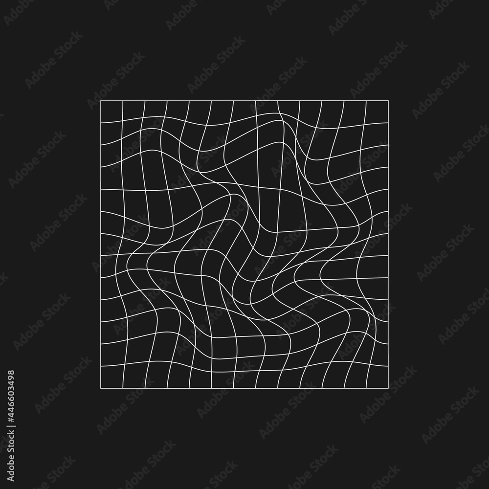 Retrofuturistic rectangle grid with liquid distortion. Cyber design ... Retrofuturistic rectangle grid with liquid distortion. Cyber design ...