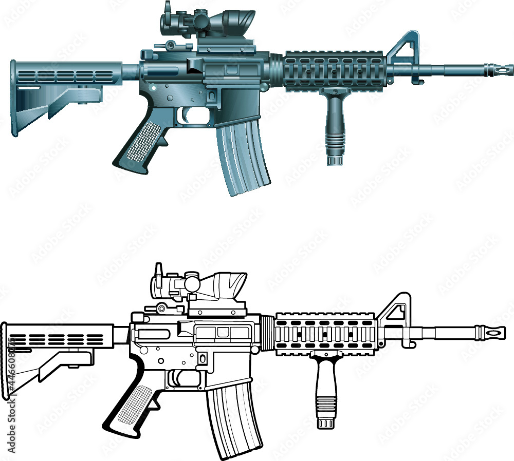 military assault rifle Stock Vector | Adobe Stock