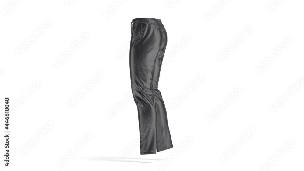 Blank black sport pants mock up, looped rotation Stock Video | Adobe Stock