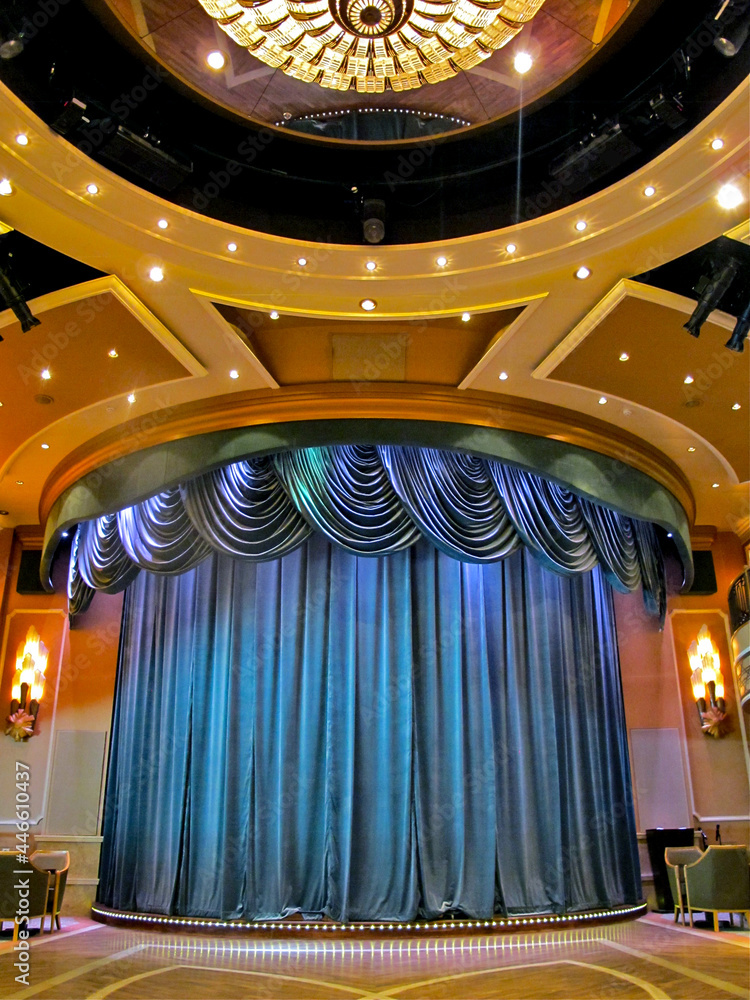 Show Ballroom Lounge or large theatre with stage and dance floor and ...