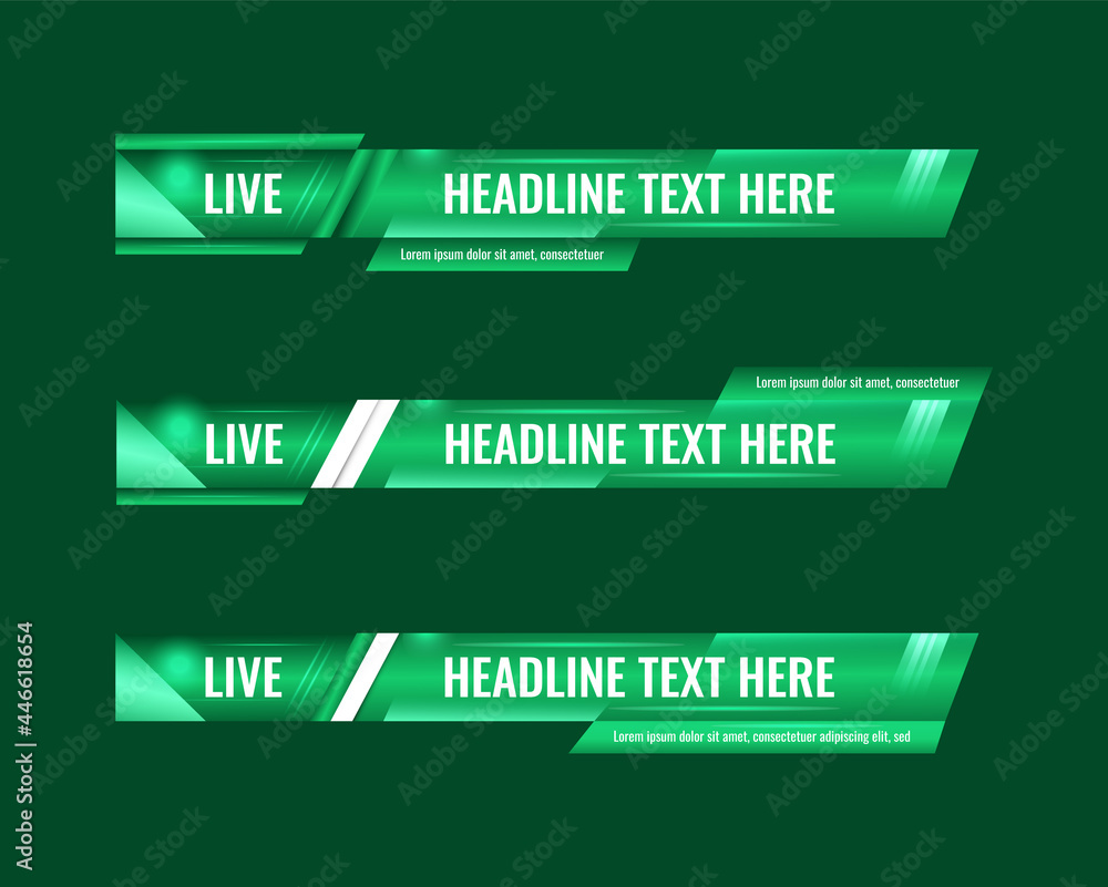 Breaking news banners Set collection vector of Broadcast News Lower ...