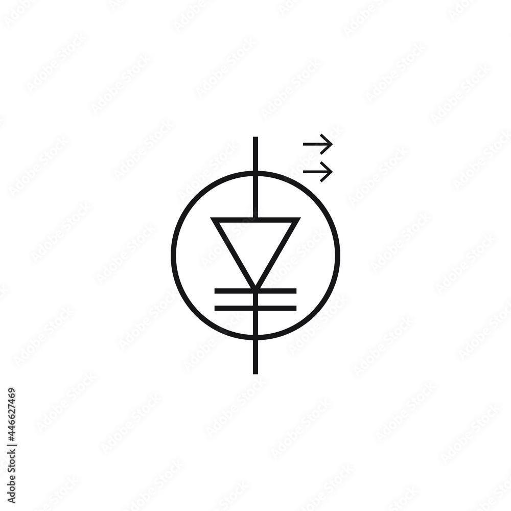 Laser Diode vector symbol,Laser Diode icon in electronic circuits Stock ...