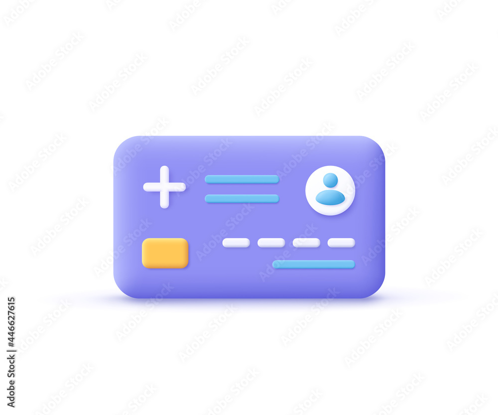 Healthcare smart card icon. Digital health and medical consultation ...