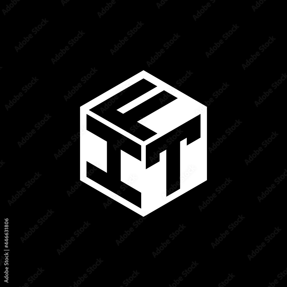 ITF letter logo design with black background in illustrator, vector ...