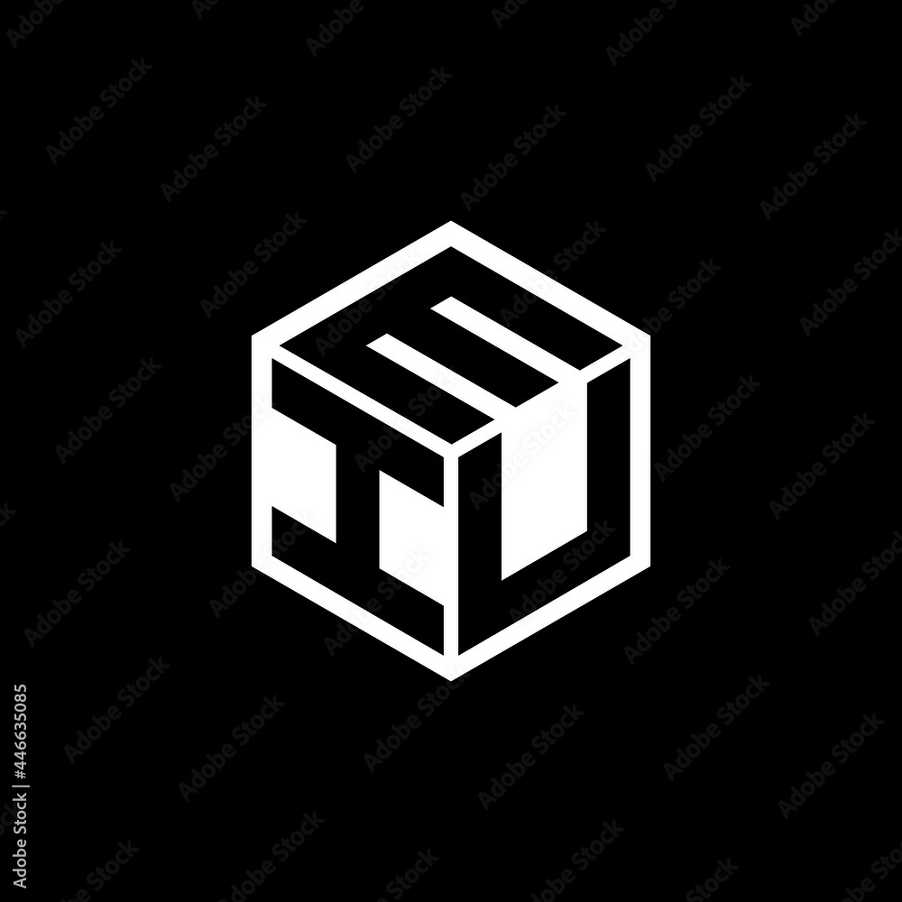 IUM letter logo design with black background in illustrator, vector ...