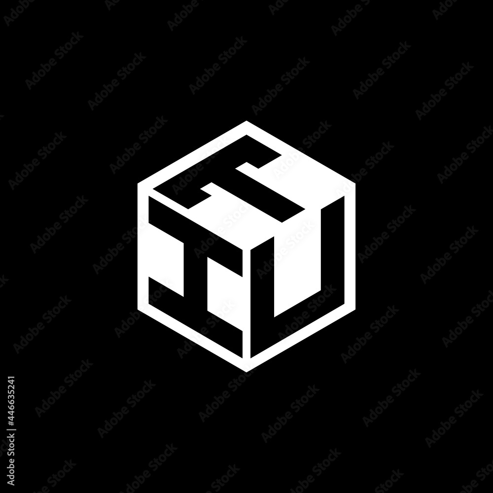 IUT letter logo design with black background in illustrator, vector ...
