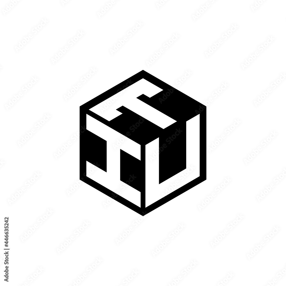 IUT letter logo design with white background in illustrator, vector ...