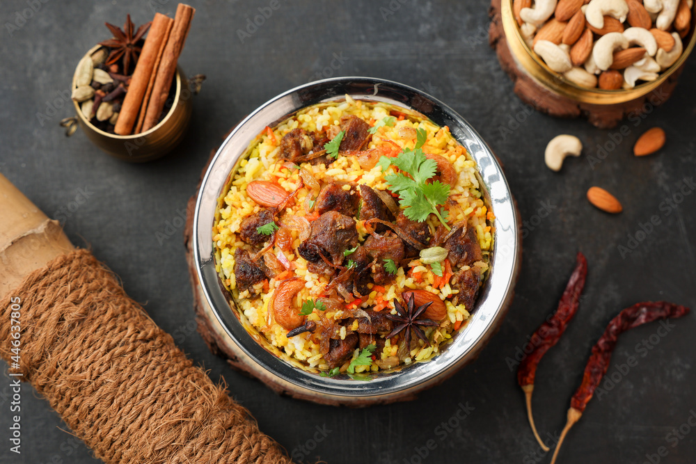 Beef Biryani Mutton biryani , Gosht or lamb biriyani Hyderabadi Dum ...