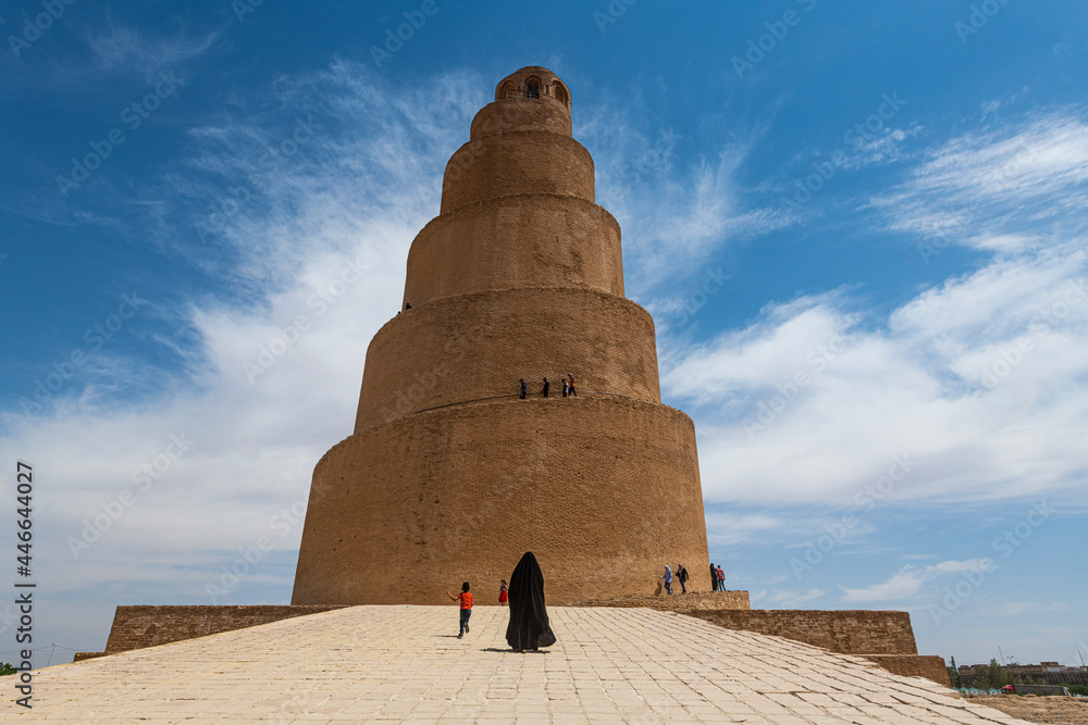 Spiral minaret of the Great Mosque of Samarra, UNESCO World Heritage ...