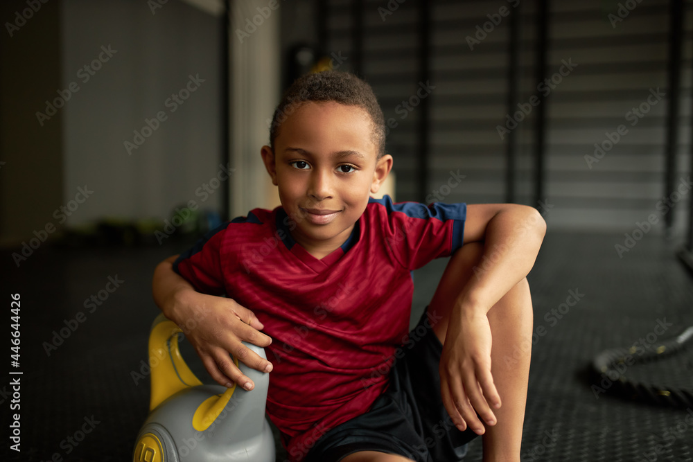 Latino american child attend sports school, choose sport career, work ...
