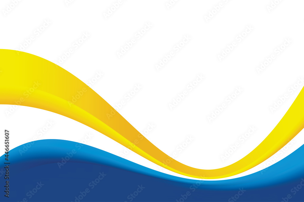 Abstract Smooth Blue and Yellow Wavy Background Design Template Vector ...