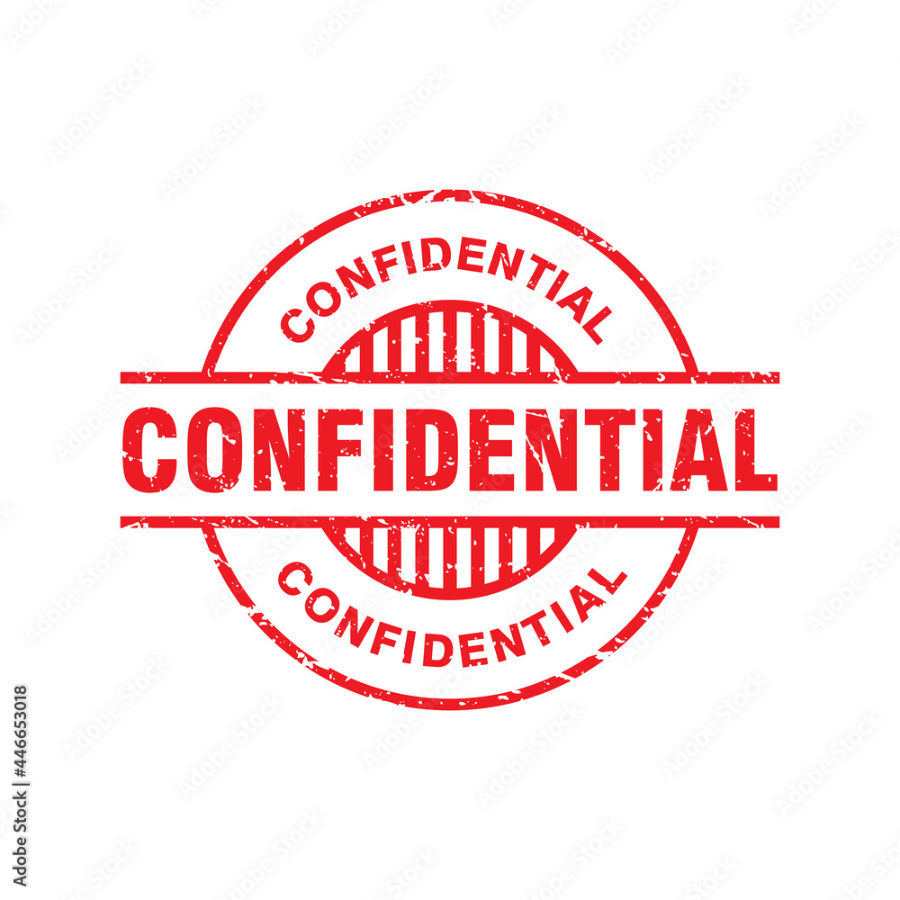 Abstract Red Grungy Confidential Rubber Stamp Sign with Circle Shape ...