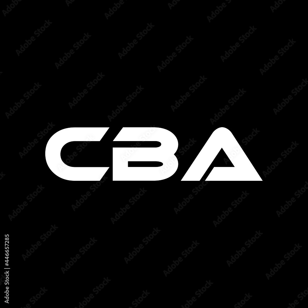 CBA letter logo design with black background in illustrator, vector ...