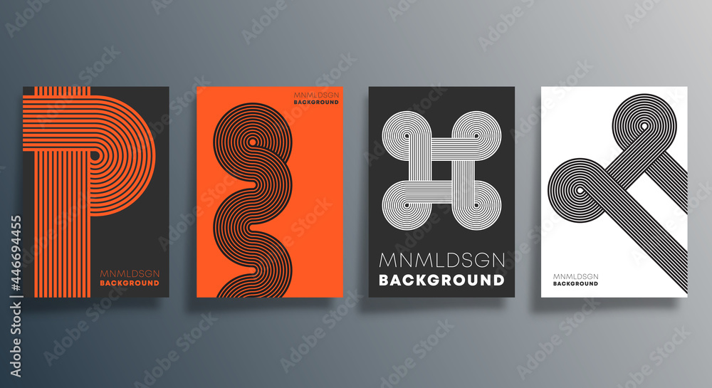 Lines minimal design for flyer, poster, brochure cover, background ...
