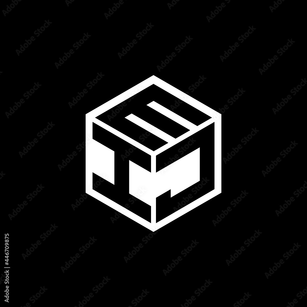 IJM letter logo design with black background in illustrator, vector ...