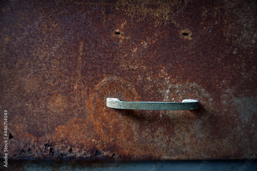 steel drawer handle , The surface of the steel plate is rusted Stock ...