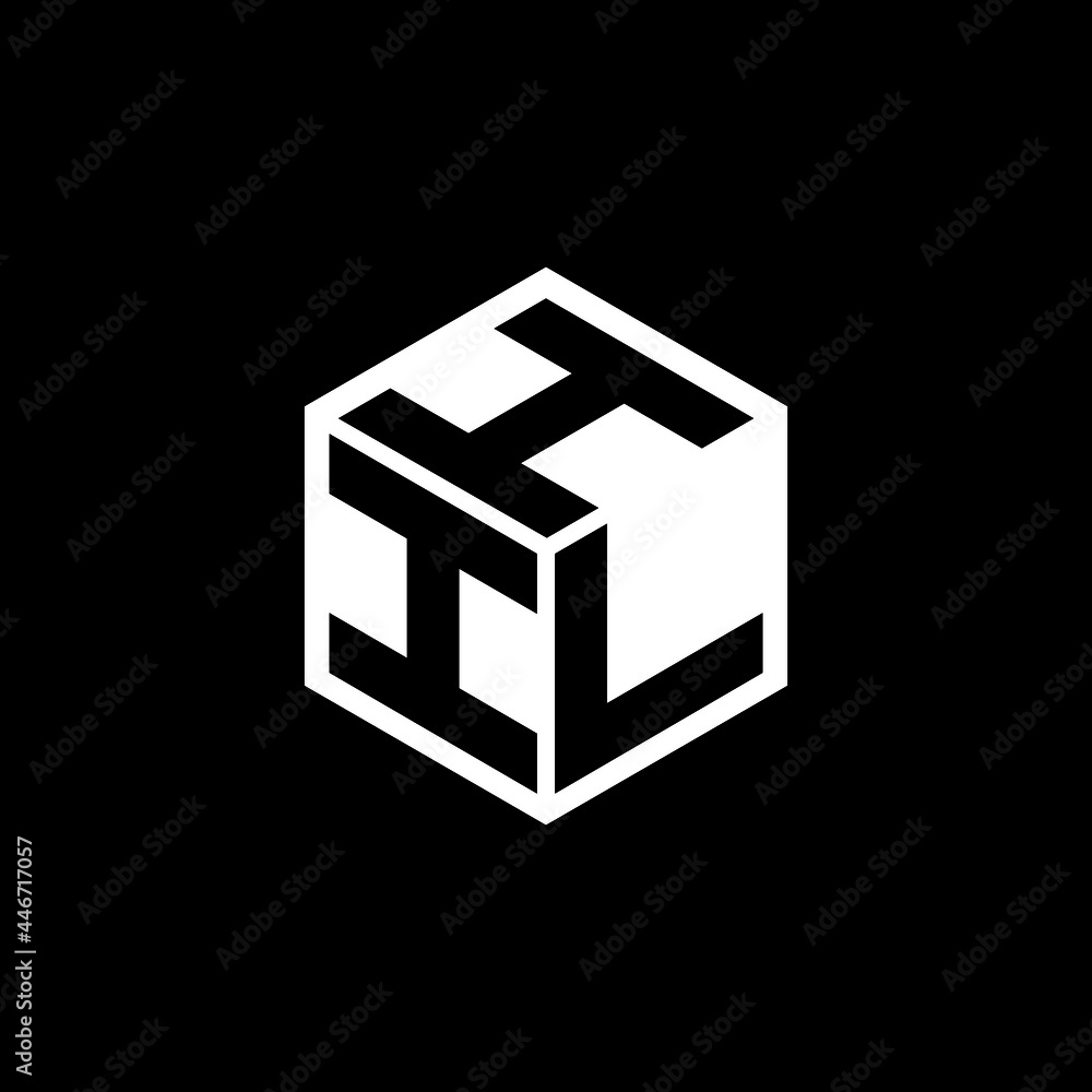 ILH letter logo design with black background in illustrator, vector ...