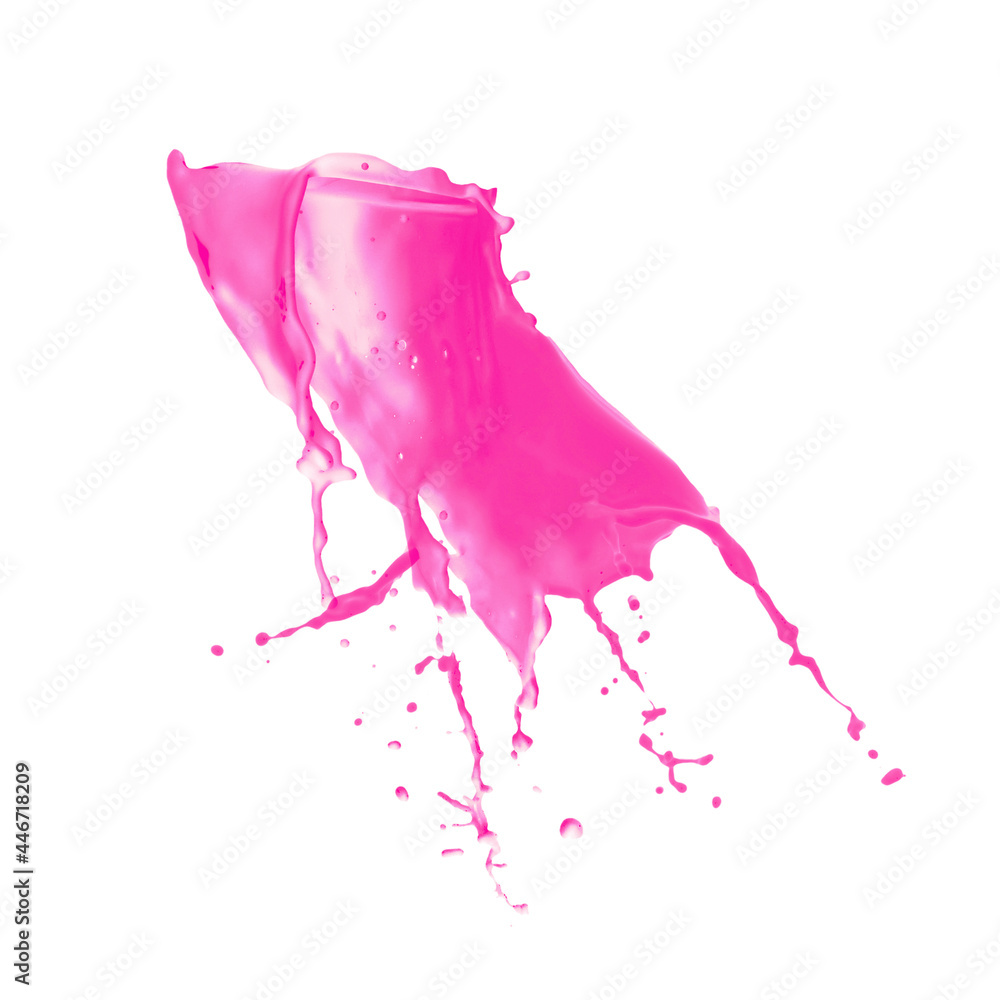 pink paint splash isolated on white background, paint splash isolated ...