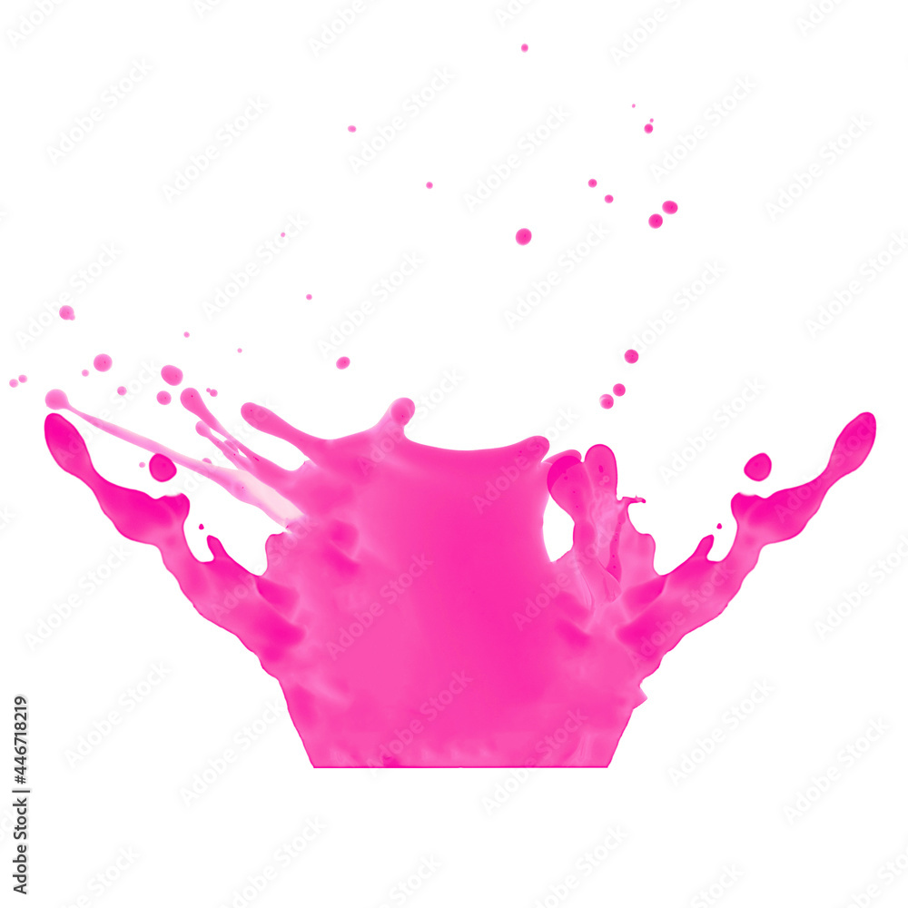 pink paint splash isolated on white background, paint splash isolated ...