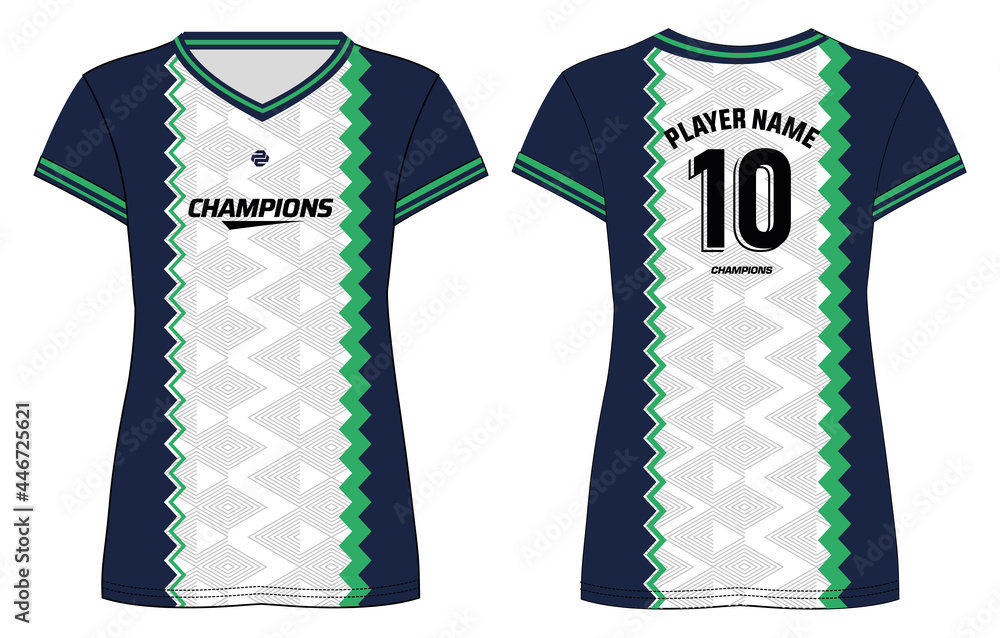 Women Sports Jersey t-shirt design with abstract geometric pattern ...
