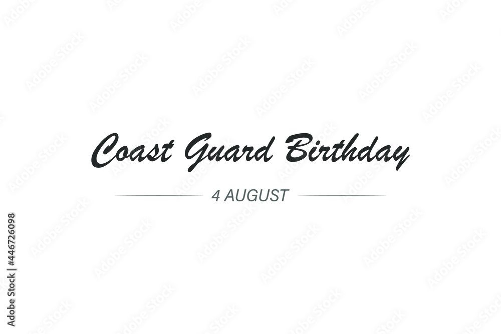 Coast Guard Birthday,Handwritten vector lettering illustration. Stock ...