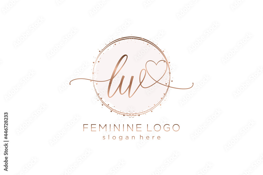 Initial LW handwriting logo with circle template vector logo of initial ...