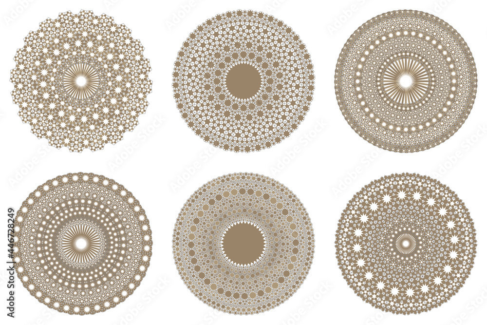 Set of tessellation molecules design in Islamic tile patterns. Arabian ...