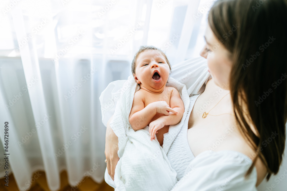 Yawning Newborn Baby