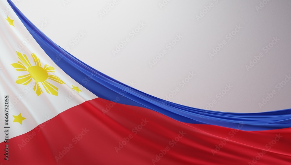 Abstract Philippines Flag 3D Render (3D Artwork) Stock Illustration ...