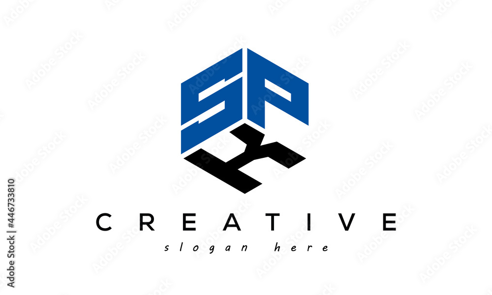 SPK letters creative logo with hexagon Stock Vector | Adobe Stock