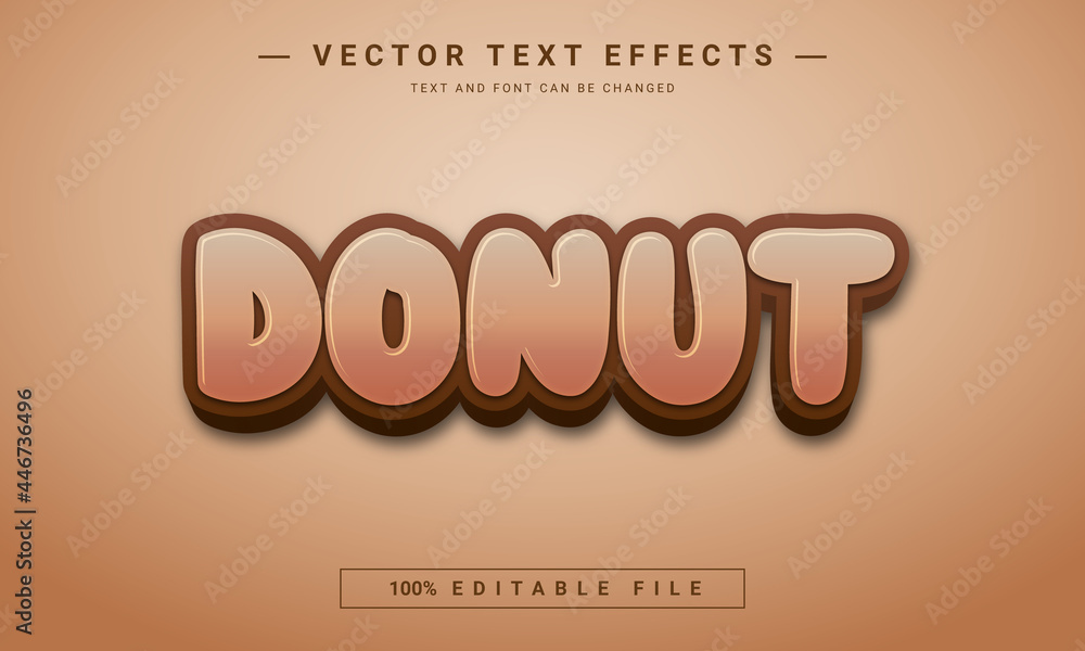 donut text effect template use for product brand and business logo ...