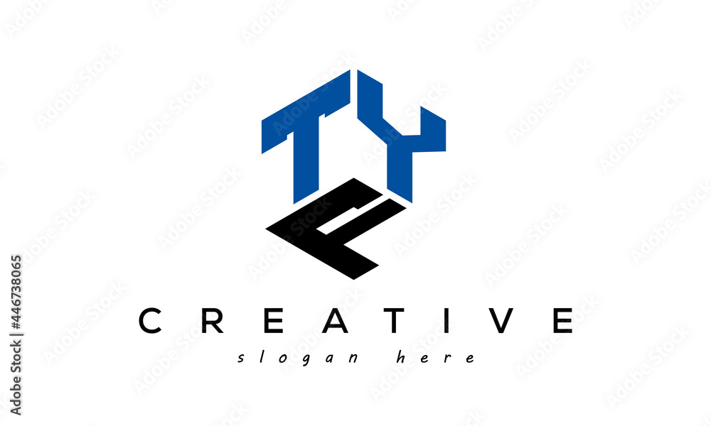 TYF triangle letter with circle logo Stock Vector | Adobe Stock