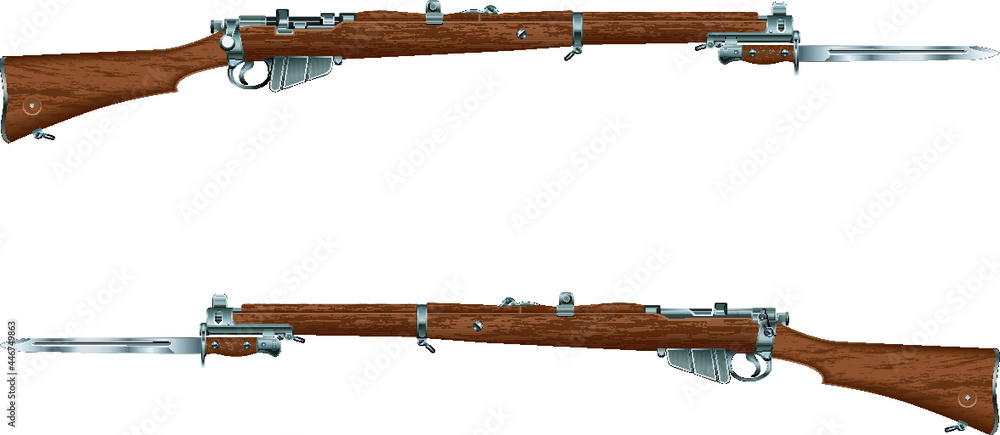 British military bolt action rifle Stock Vector | Adobe Stock