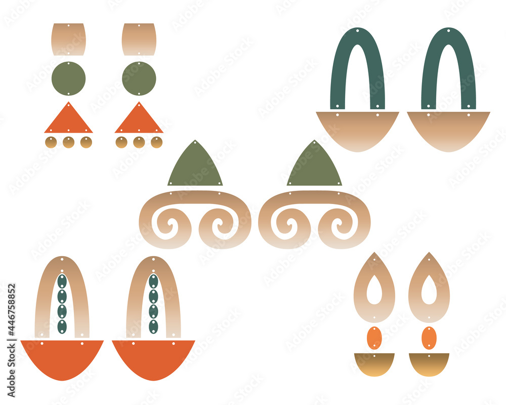 Earrings SVG. African Earrings SVG. Dangle Earrings SVG. Leather ...