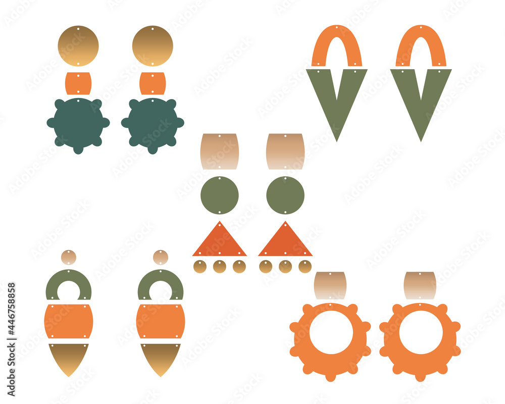 Earrings SVG. African Earrings SVG. Dangle Earrings SVG. Leather ...