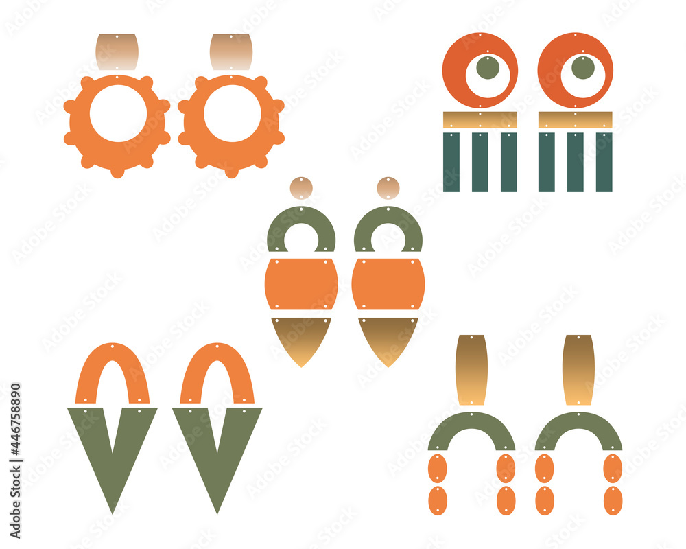 Earrings SVG. African Earrings SVG. Dangle Earrings SVG. Leather ...