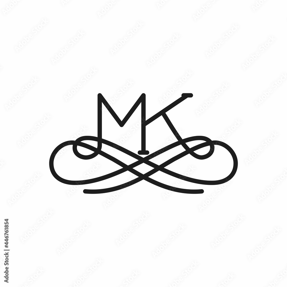 Vector logo in the form of the letter MK. Elegant emblem with unique MK ...