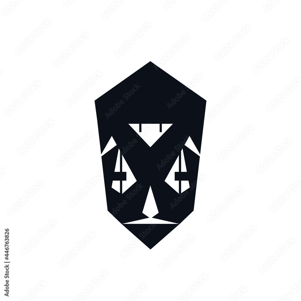 Mask totem logo icon sign Tribal queens woman face Modern symbol emblem ...