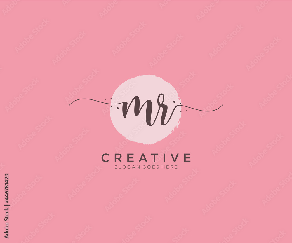initial MR Feminine logo beauty monogram and elegant logo design ...
