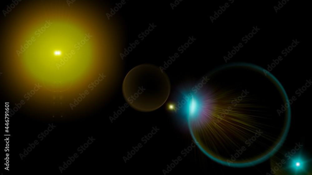 Optical Solar Light Lens Flare Effect Isolated On Black Background ...
