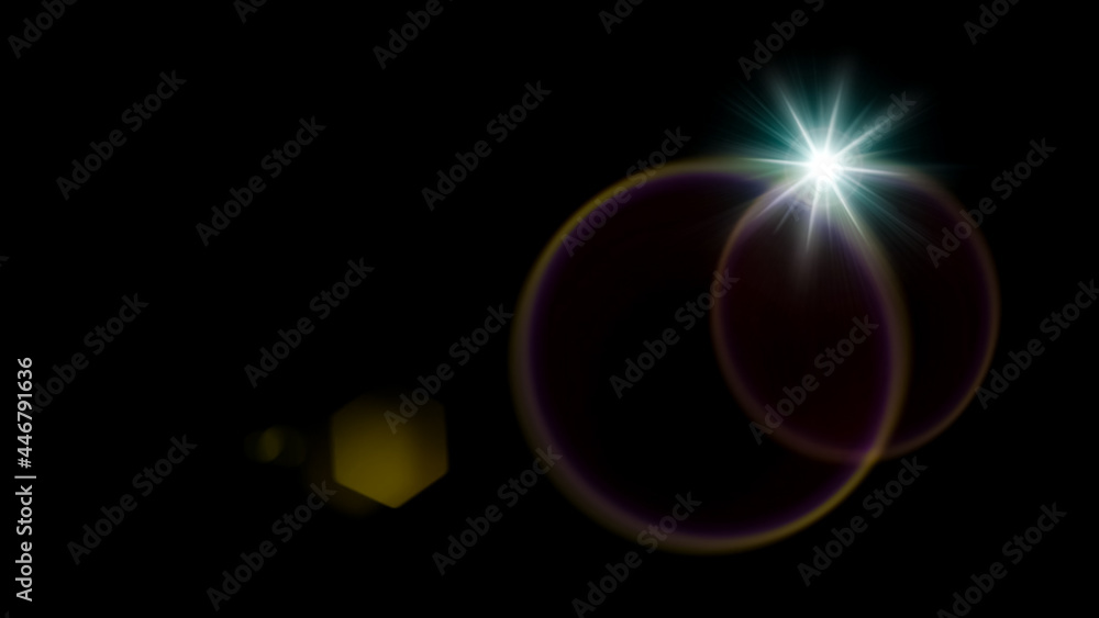 Optical Solar Light Lens Flare Effect Isolated On Black Background ...