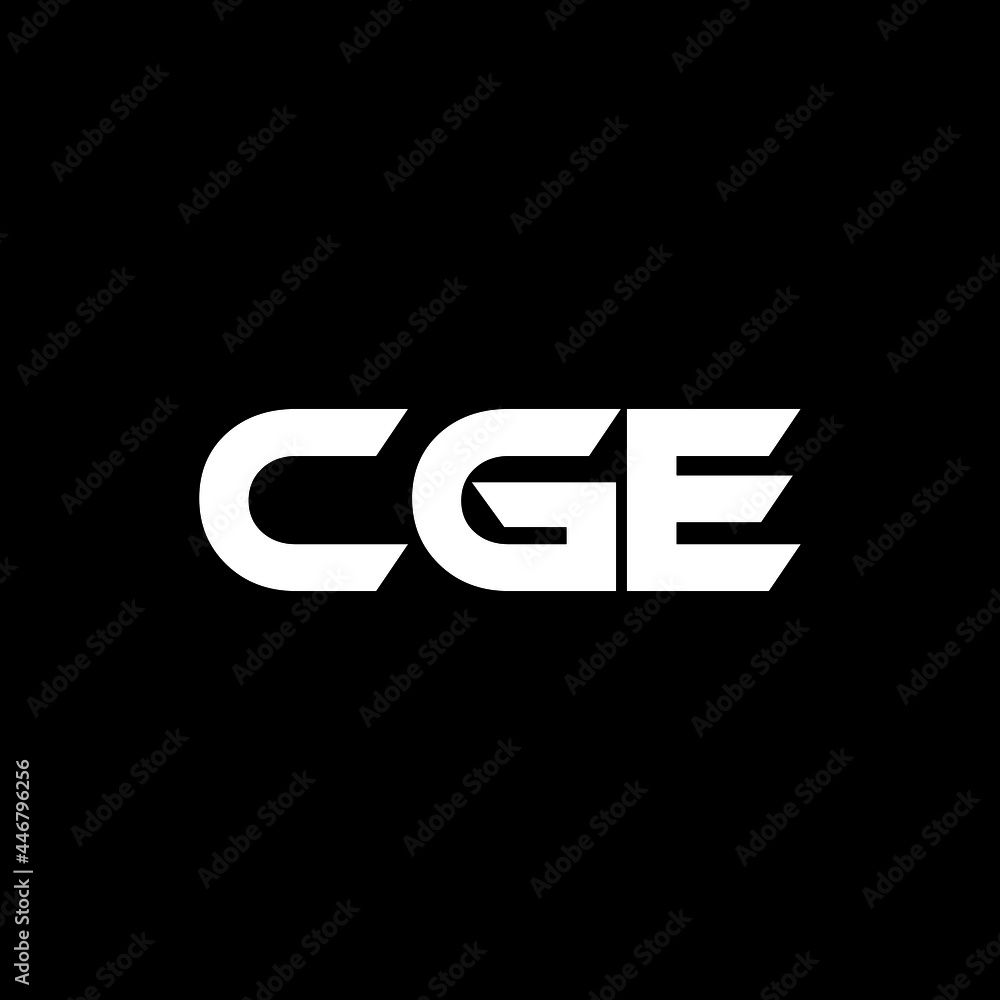 CGE letter logo design with black background in illustrator, vector ...