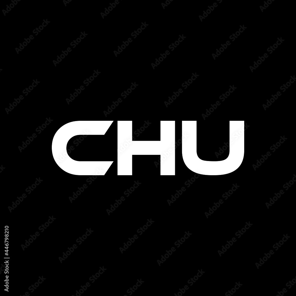 CHU letter logo design with black background in illustrator, vector ...